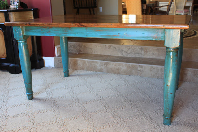Reinvented Treasures, Inc.: Rustic Turquoise Table or Desk